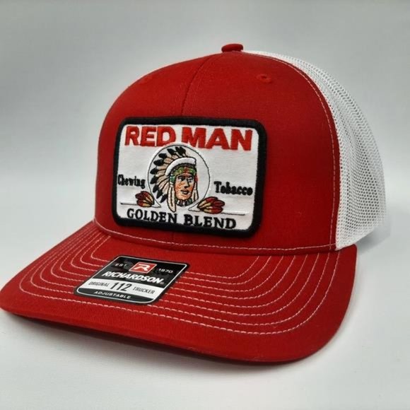 Accessories | Richardson 112 Red Man Embroidered Patch Mesh Snapback ...